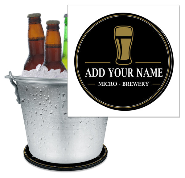 ADD YOUR NAME - Beer Bucket Coaster - Micro-Brewery | logobarproducts