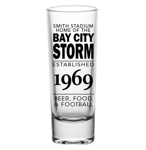 CUSTOMIZABLE - 2oz Tall Clear Shot Glass - Football | logobarproducts