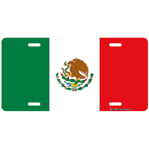 Custom License Plate - Mexico Flag | logobarproducts