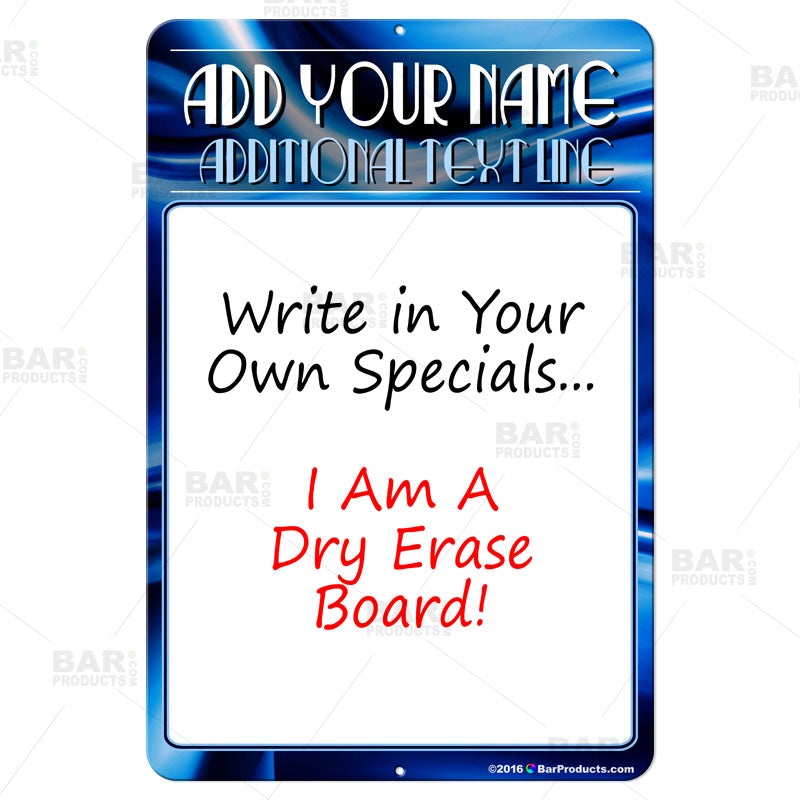 Dry Erase Specials Sign - ADD YOUR NAME - Blue Abstract Template ...