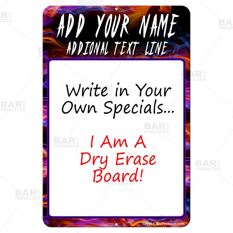 Dry Erase Specials Sign - ADD YOUR NAME - Colorful Abstract Template ...