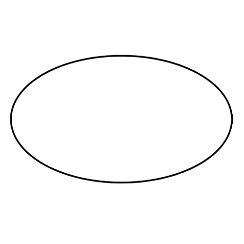 5" x 3" Oval Bumper Stickers (pack of 8) - White w/ Black Stroke ...