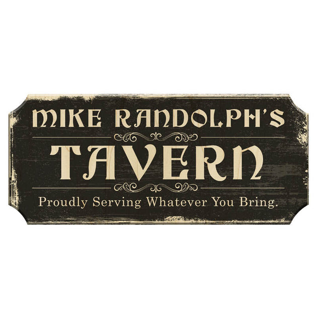 CUSTOMIZABLE Wood Plaque Sign - TAVERN - Color Options | logobarproducts